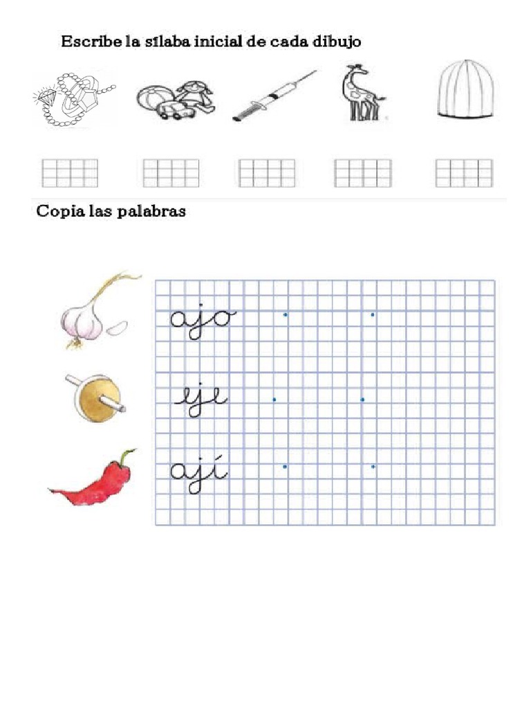 Actividades Letra J Imprimir | PDF