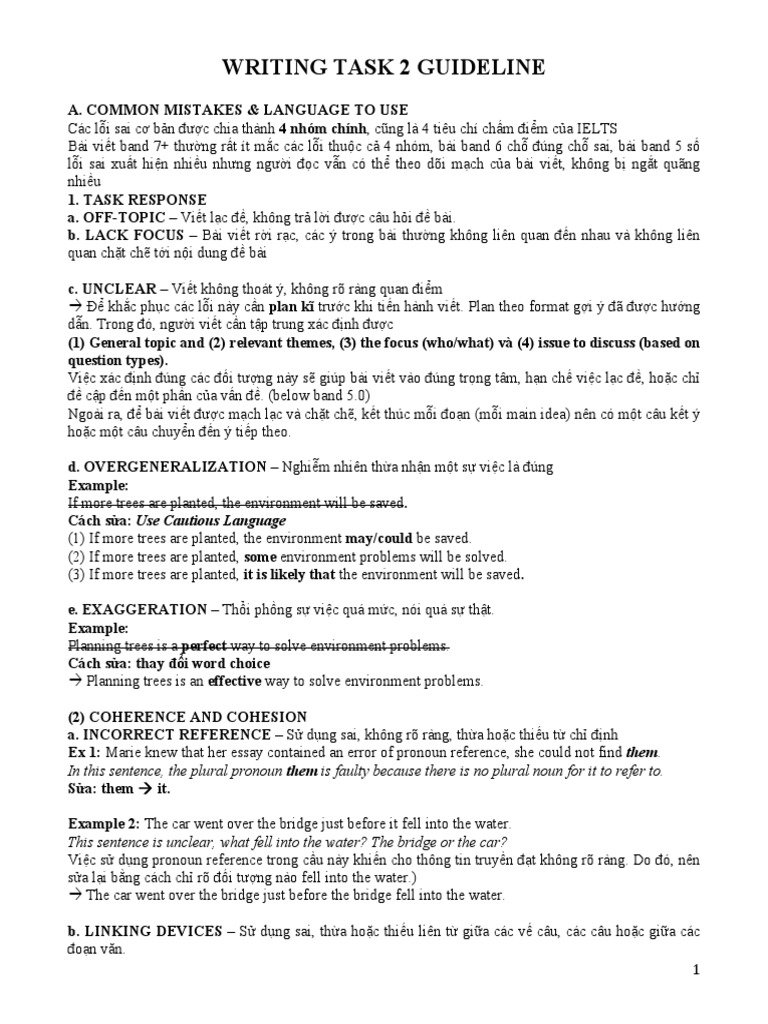 Writing Task 2 Guideline | PDF