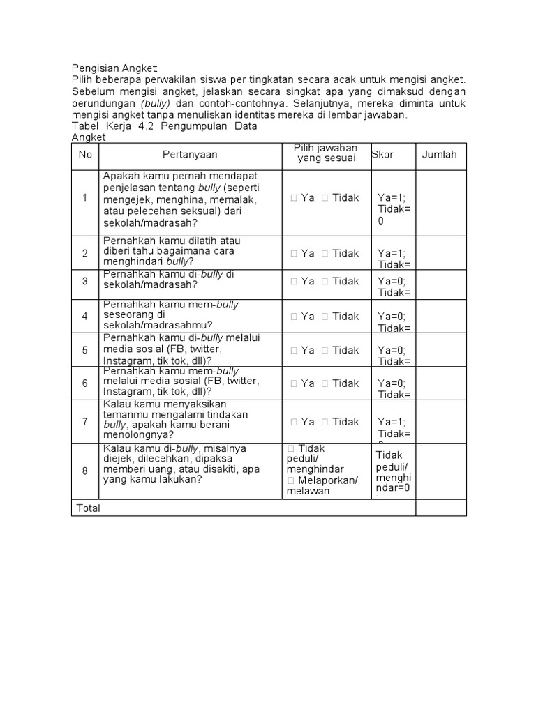 Angket Bully | PDF