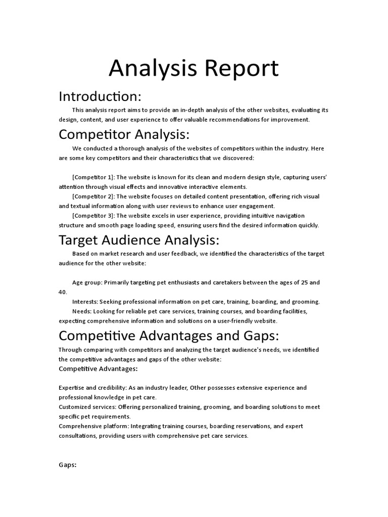 Analysis Report | PDF | Websites | Human Communication