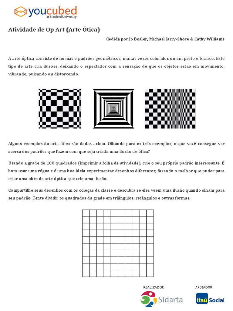 COD101 OK 1 Atividade de Op Art Optical Art Task | PDF