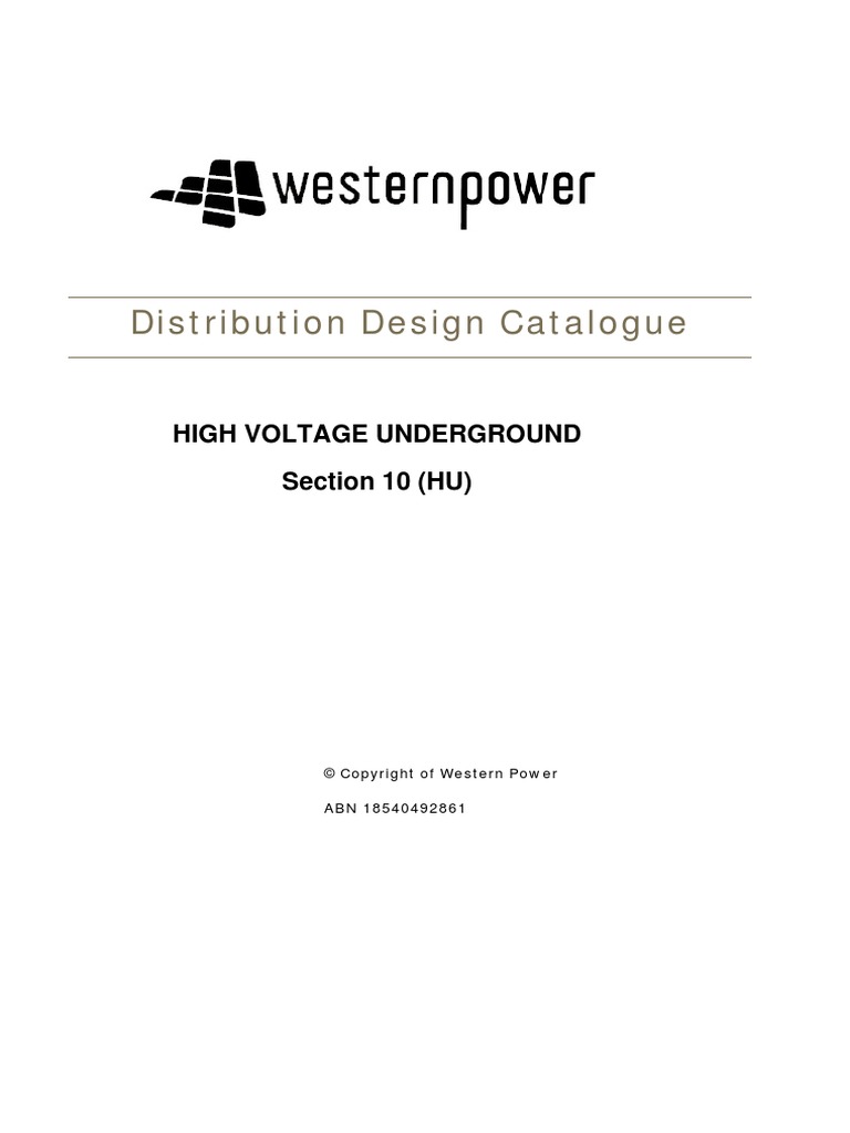Distribution Design Catalogue High Voltage Underground 20171110 | PDF ...