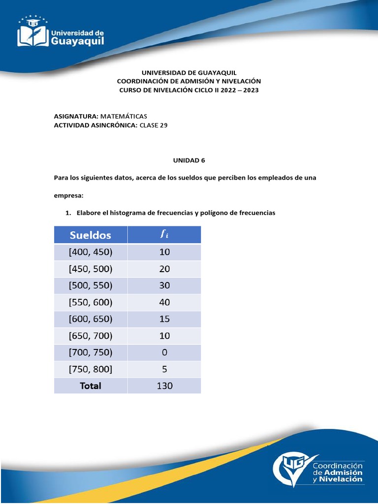 Tarea - U6 - Clase 29 - S8 | PDF