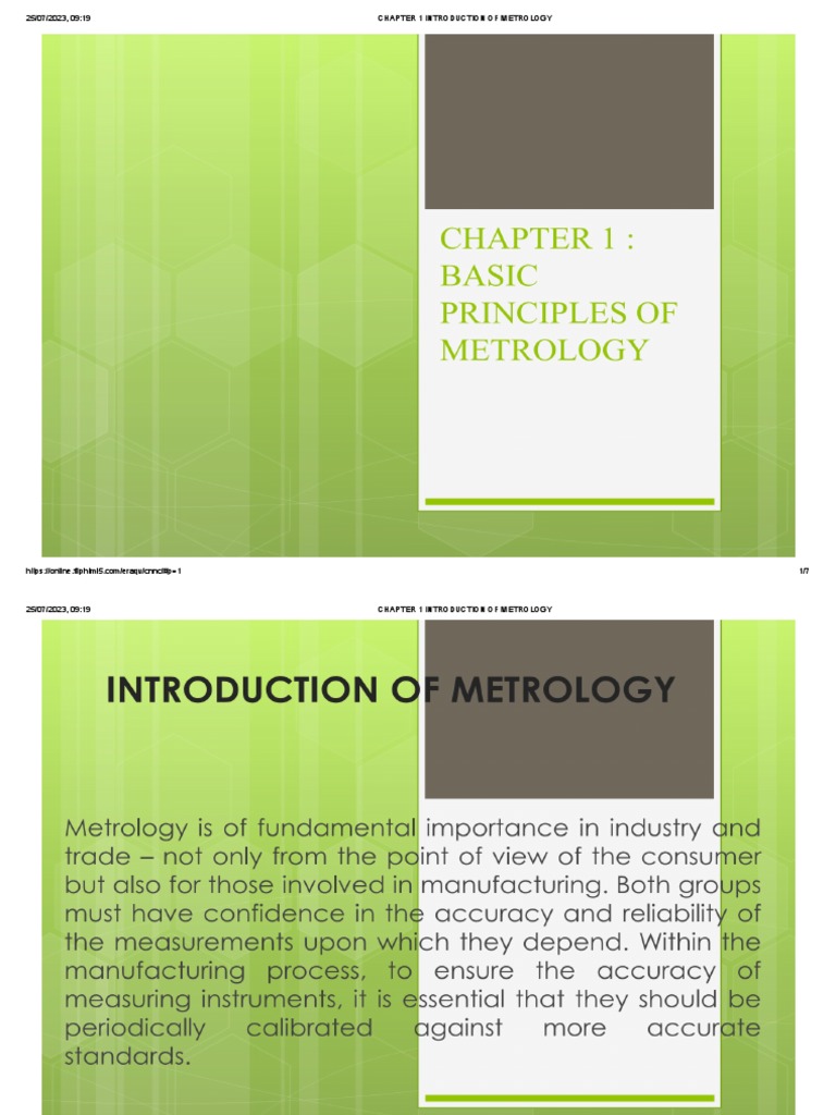 Chapter 1 Introduction of Metrology | PDF
