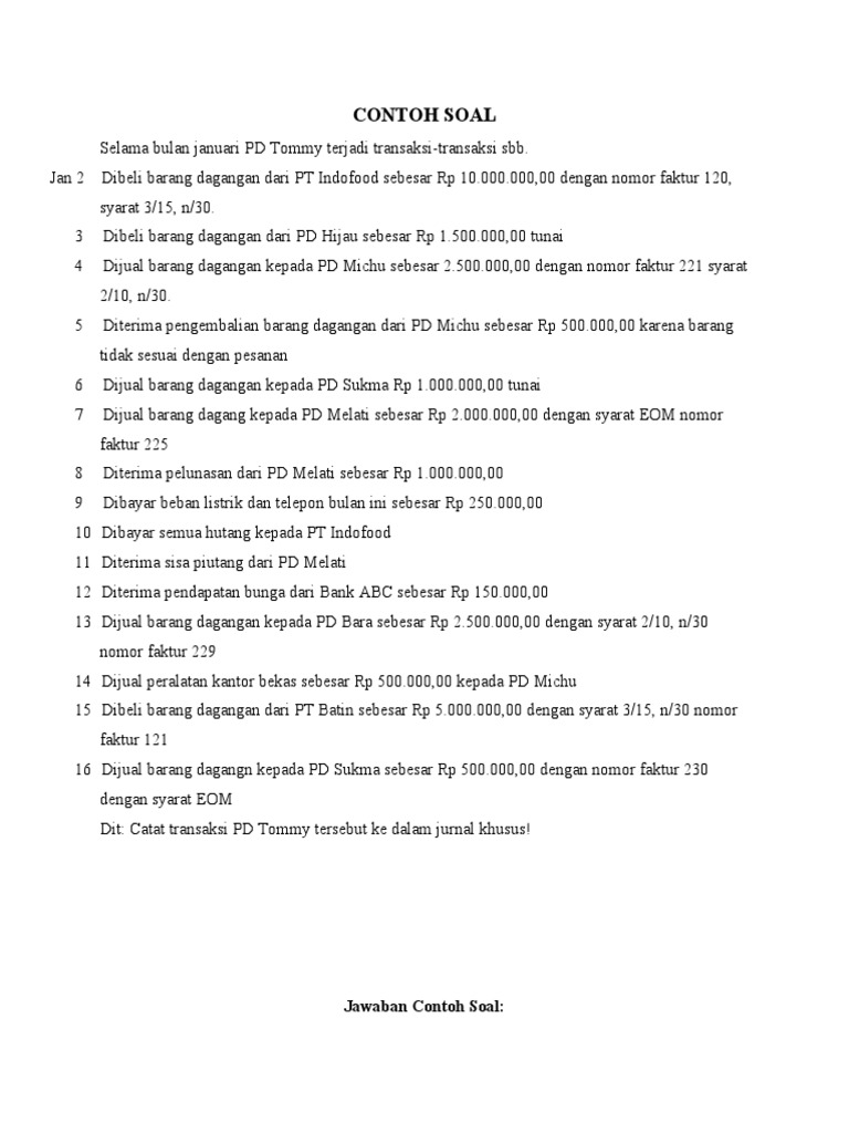 Contoh Soal Akutansi | PDF