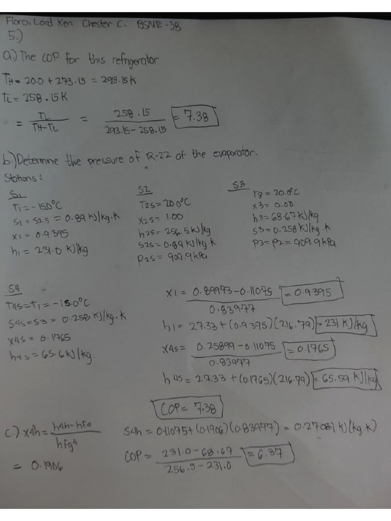 Floro, Lord Ken Chester C. BSME 3B. Problem #5. | PDF