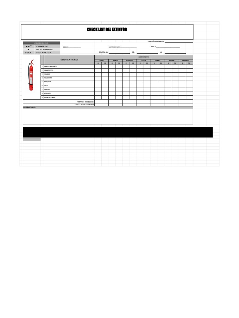 Check List - Extintores | PDF