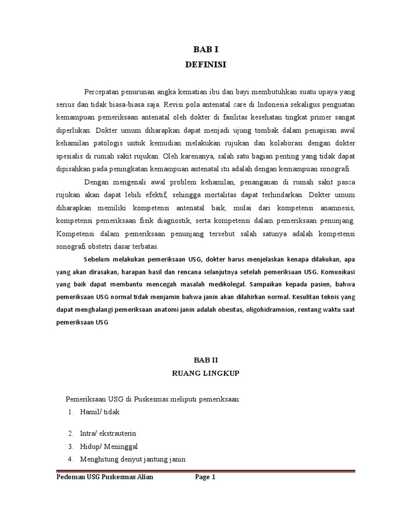 Prosedur USG Normal Janin 12 Minggu | PDF