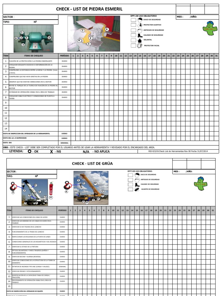 Check List Diario de Herramientas 2 | Descargar gratis PDF | Bienes ...