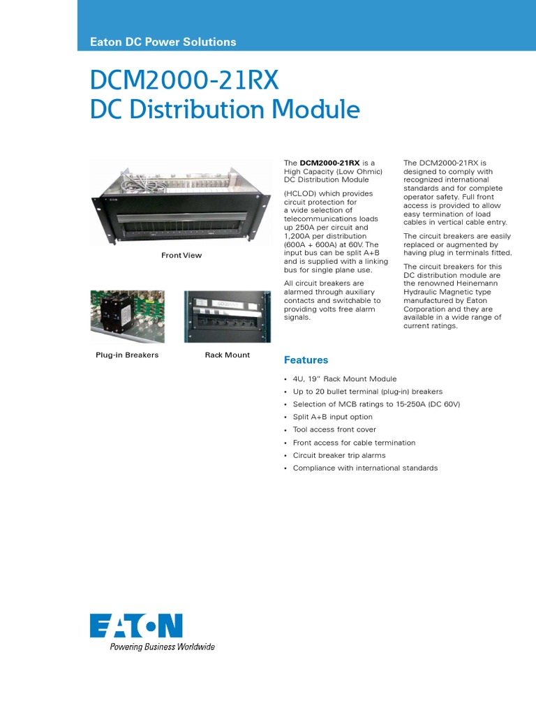 Eaton dcm2000 21rx Datasheet en | PDF | Direct Current | Electrical ...