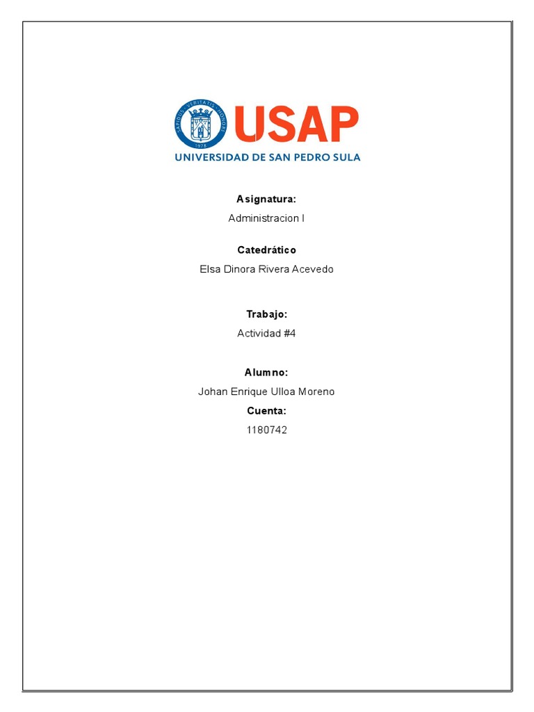 Actividad 4 Johan Ulloa 1180742 | PDF | Liderazgo | Cognición