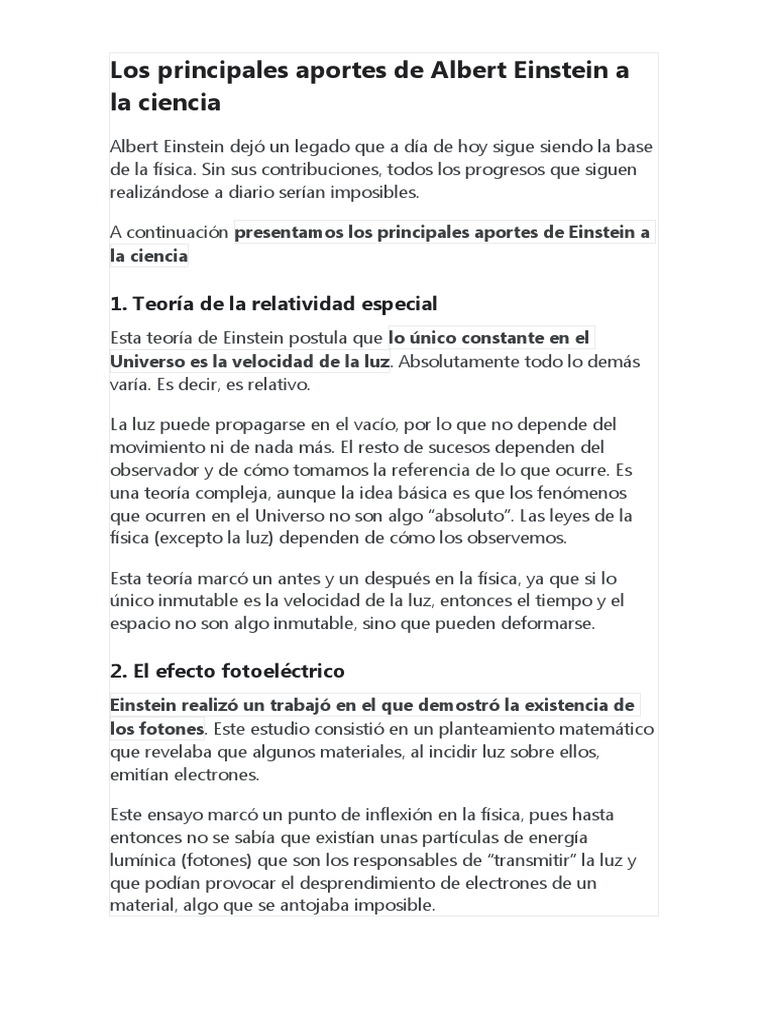 Albert Einstein | PDF | Ligero | Gravedad