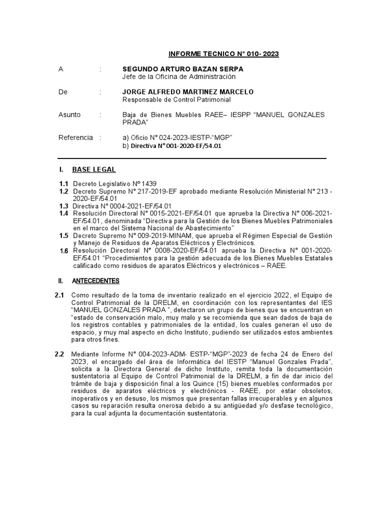 Informe Tecnico | PDF