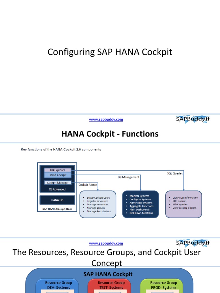 SAP HANA Cockpit Configuration Guide | PDF
