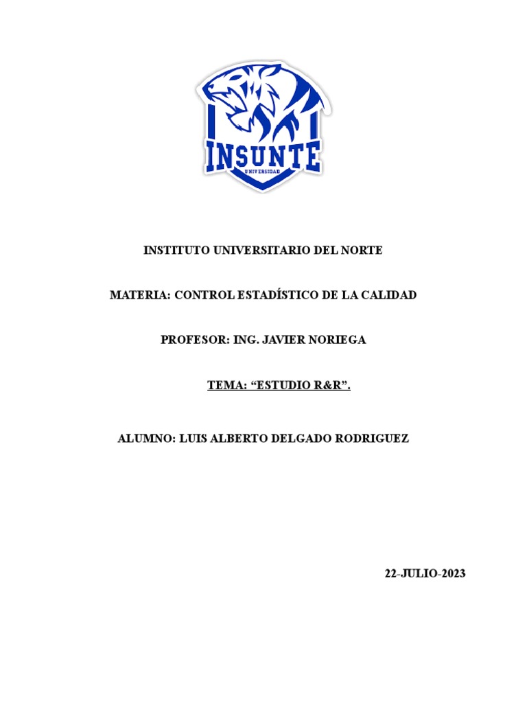 Estudio R&R | PDF | Diferencia | Medición