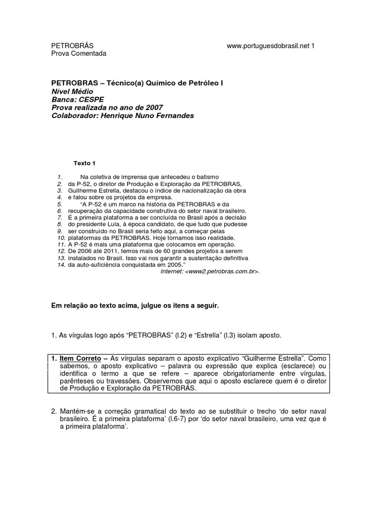 Prova Petrobras Quimico | PDF | Brasil | Petróleo