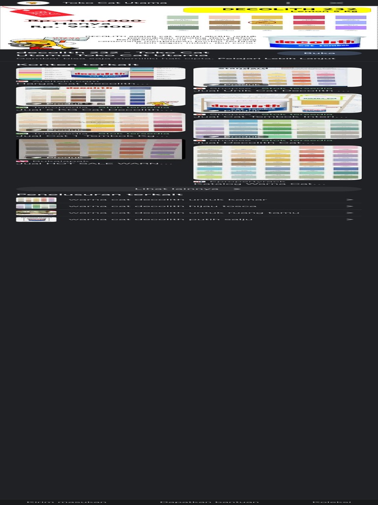 Katalog Warna Cat Decolith 2023 | PDF