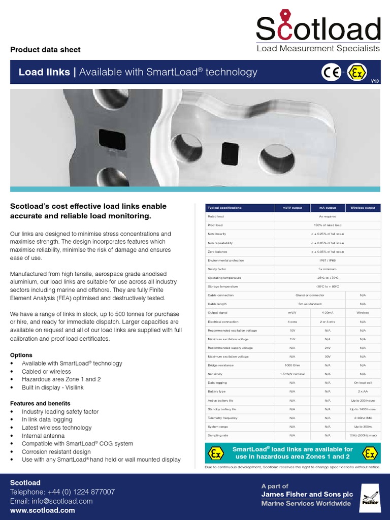 Scotload Load Link Data Sheet V1.0 | PDF