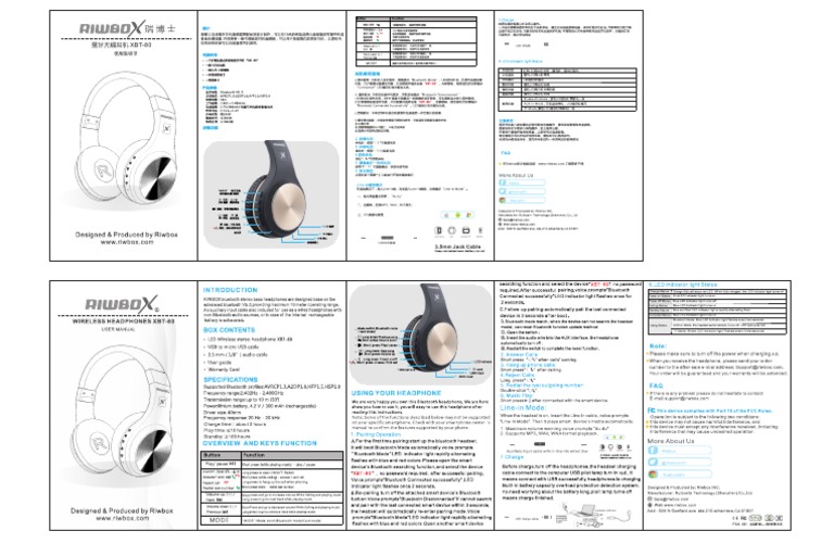 XBT-80 Headphones Manual | PDF