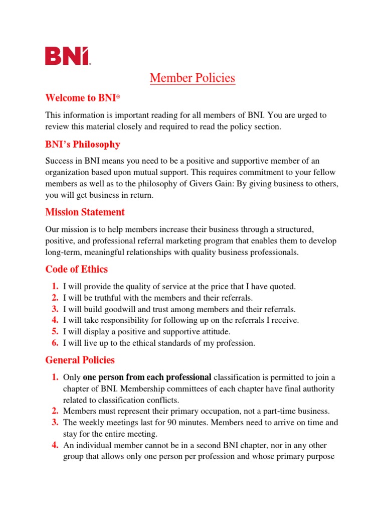 Member Policies | PDF | Fee | Intellectual Property