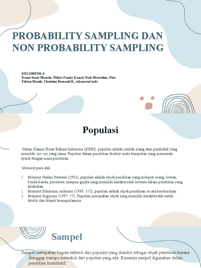 Teknik Sampling: Probabilitas vs Non-Probabilitas | PDF