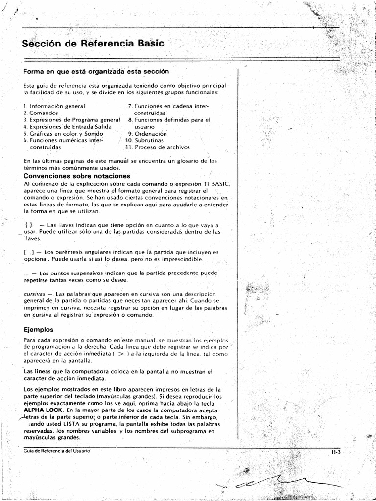 Basic MSX Apuntes | PDF
