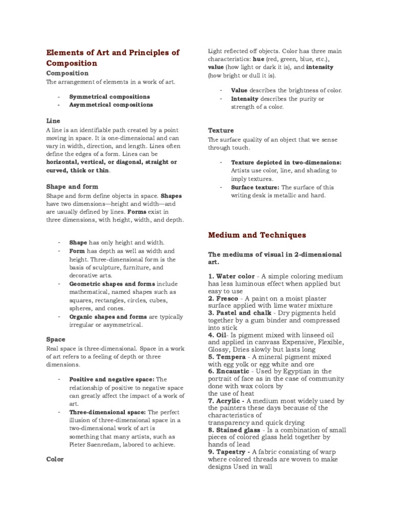 CPAR Reviewer | Download Free PDF | Composition (Visual Arts) | Shape