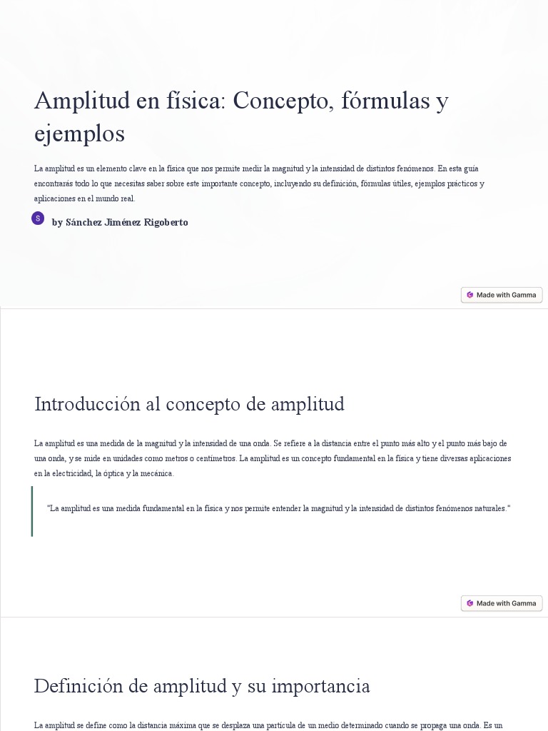 Amplitud en Física: Definición y Ejemplos | PDF | Olas | Sonido