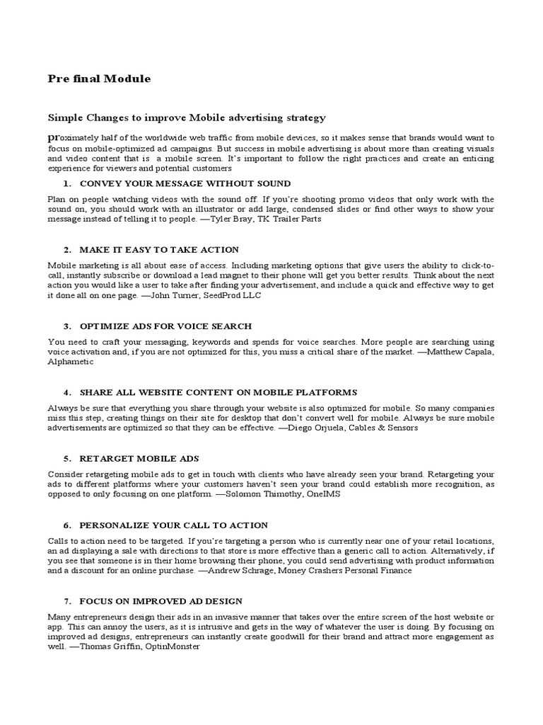 Advertising Prefinal Module | PDF | Advertising | Copywriting