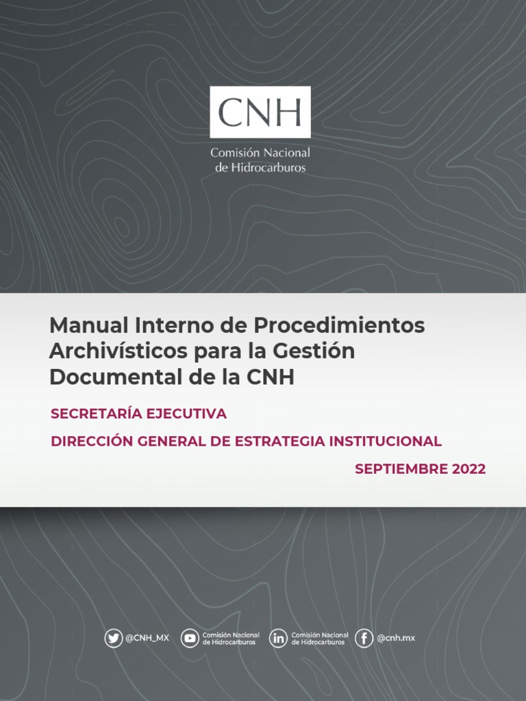 Manual Interno de Procedimientos Archiv Sticos para La Gesti N Documental CNH 2022 | PDF ...
