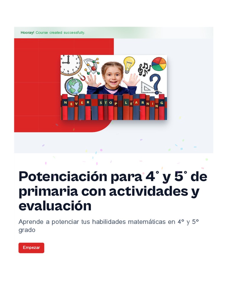 Potenciacion para 4 y 5 de Primaria Con Actividades y Evaluacion | Descargar gratis PDF ...