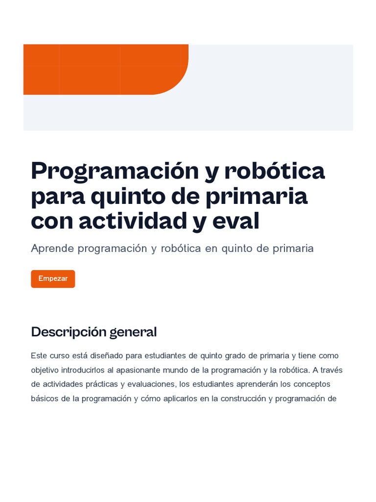 Programacion y Robotica para Quinto de Primaria Con Actividad y Eval ... Programacion y Robotica para Quinto de Primaria Con Actividad y Eval ...