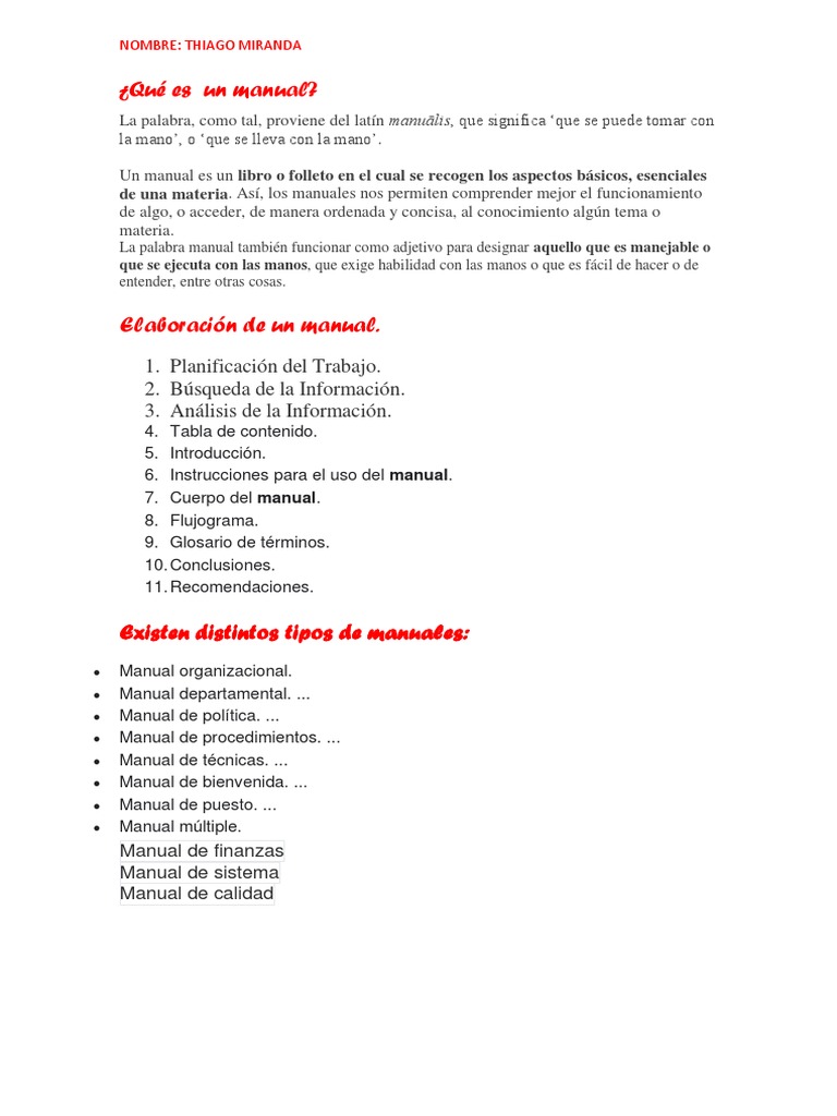 Qué Es Un Manual | PDF