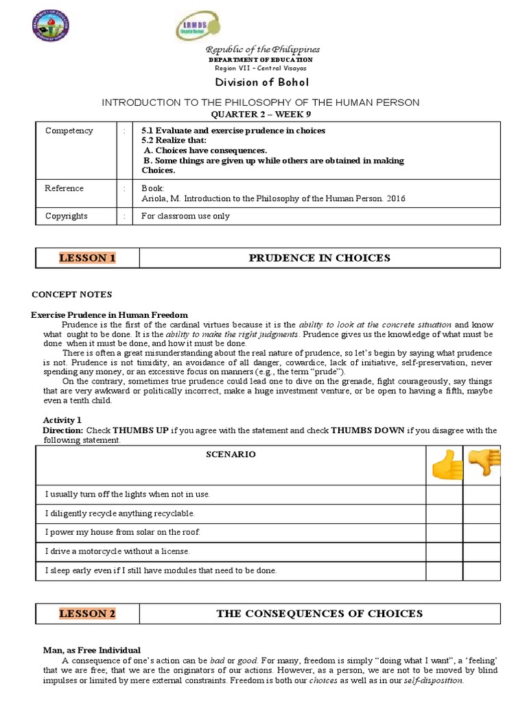 SHS - HUMMS - Intro-to-Philo - Q2 - Week9 (Recovered) | PDF | Free Will ...