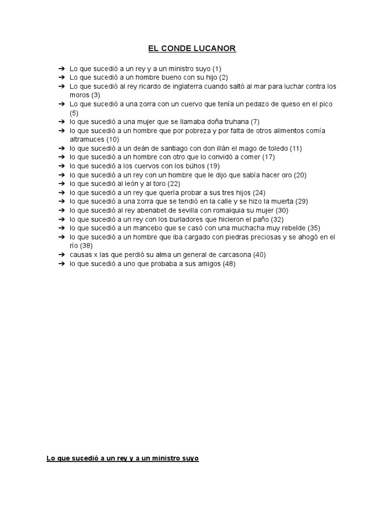 El Conde Lucanor | PDF