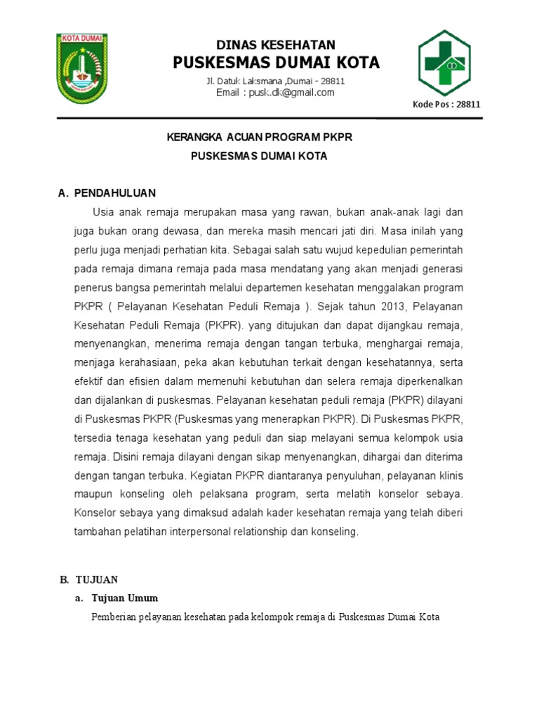 Kerangka Acuan Program PKPR 2023 | PDF