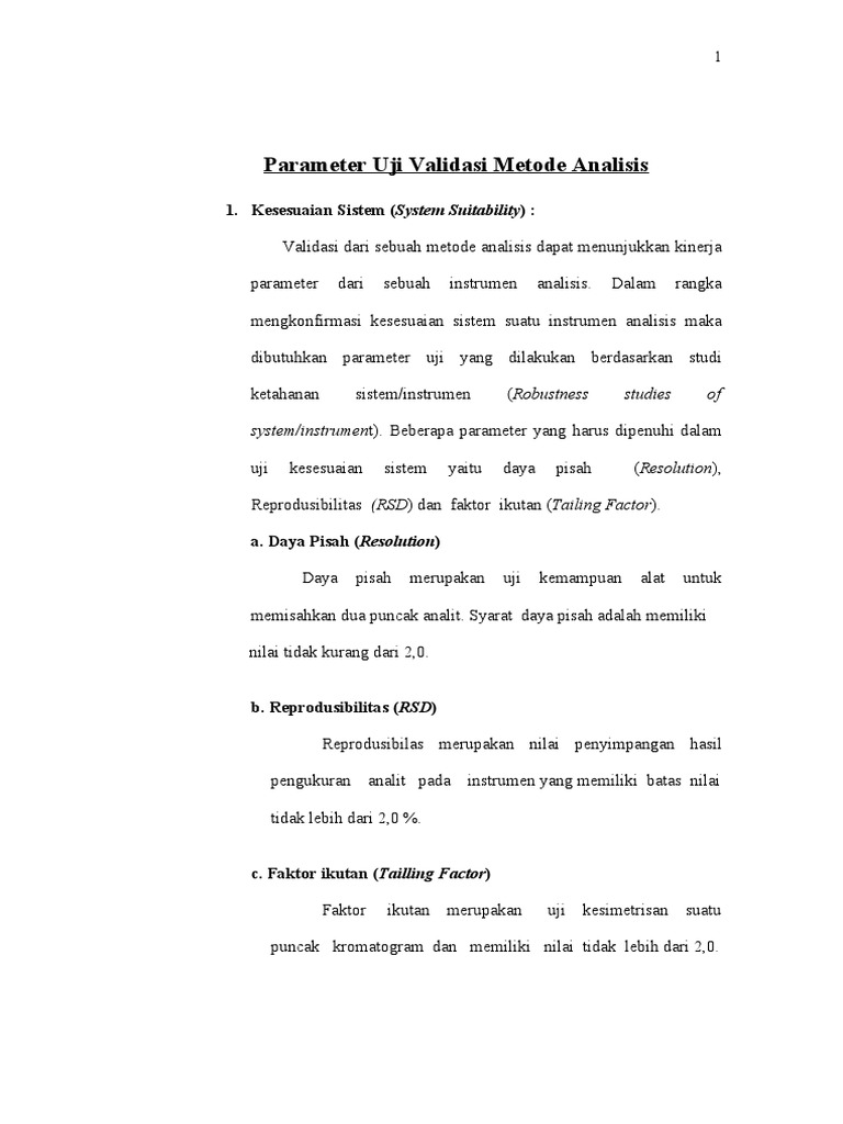 Validasi Metode Analisis Pdf