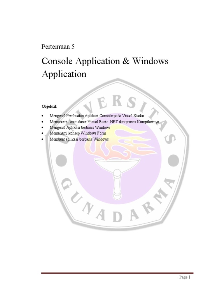 Pertemuan 5 Console Application - Windows Application-Dikonversi | PDF