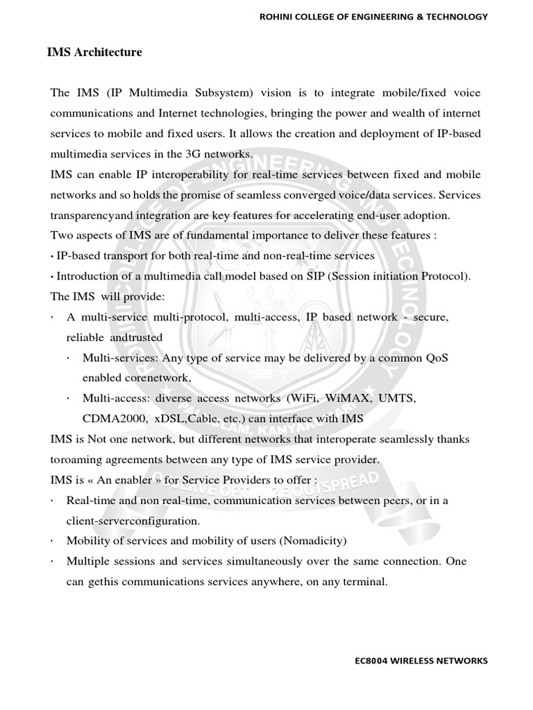 Ims Architecture | PDF | Ip Multimedia Subsystem | Session Initiation ...
