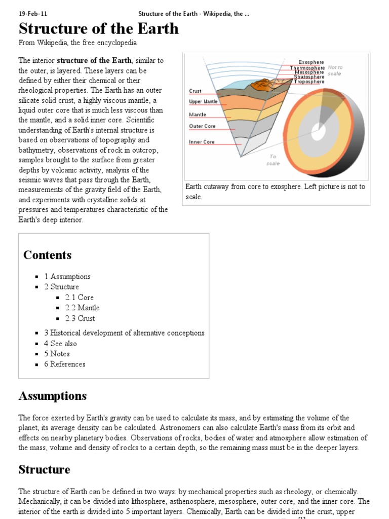 Structure of The Earth | PDF | Structure Of The Earth | Planetary Core