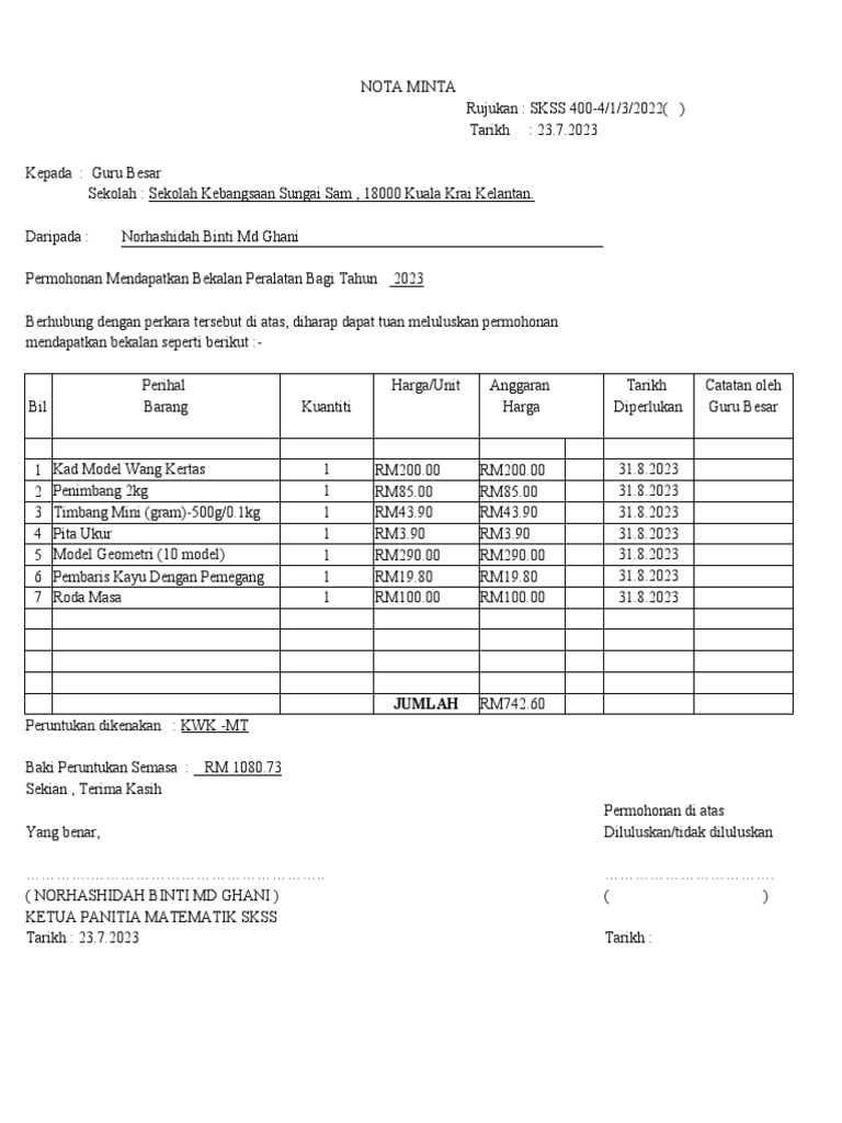 Nota Minta Matematik | PDF