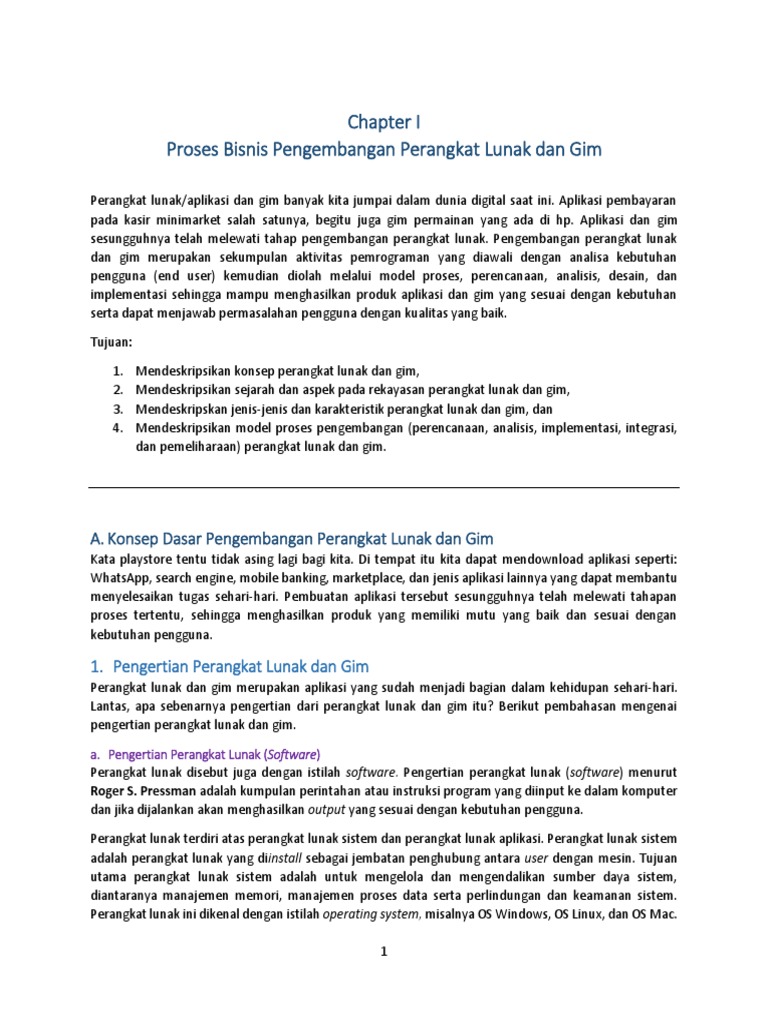 BAB I Dasar-Dasar Pengembangan PL Dan Gim | PDF
