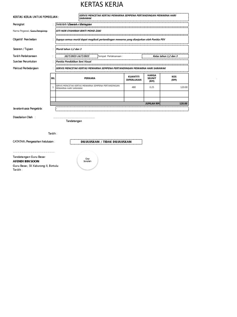 Nota Minta PSV | PDF