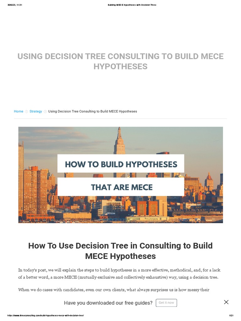 Building MECE Hypotheses With Decision Trees | PDF | Decision Making | Hypothesis