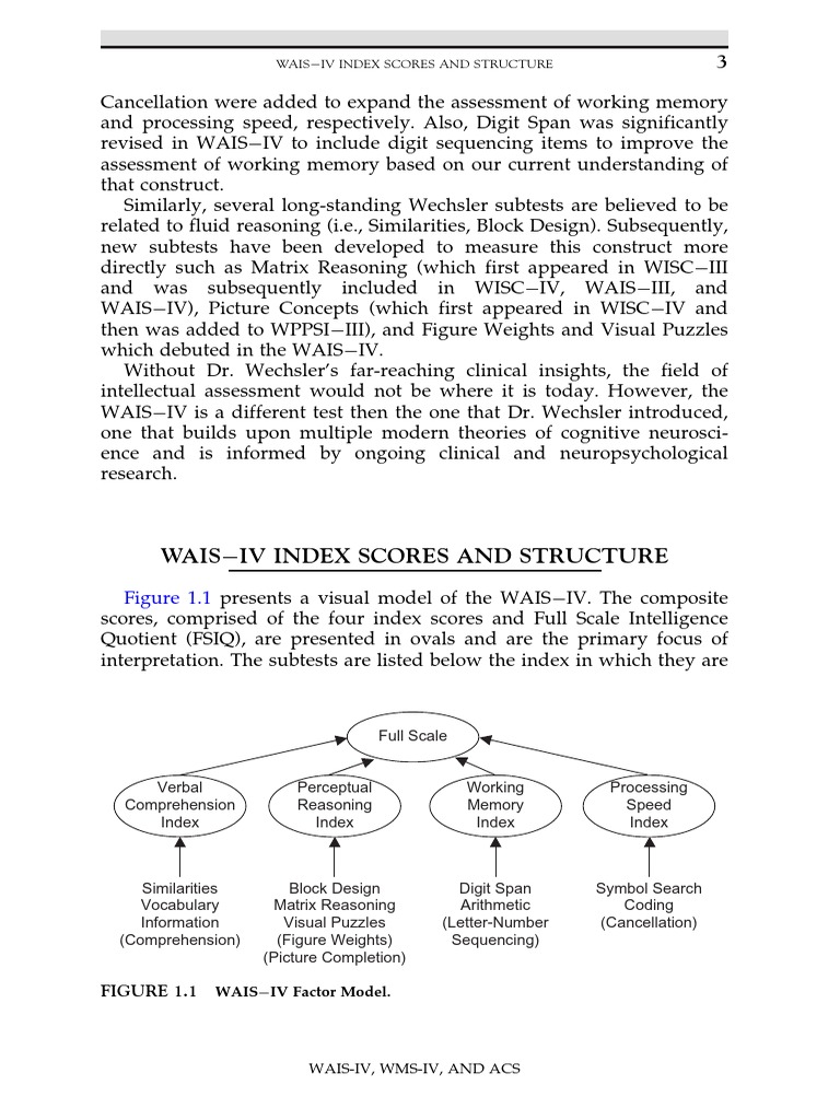 WAIS-IV Index Scores Defined | PDF | Wechsler Adult Intelligence Scale ...