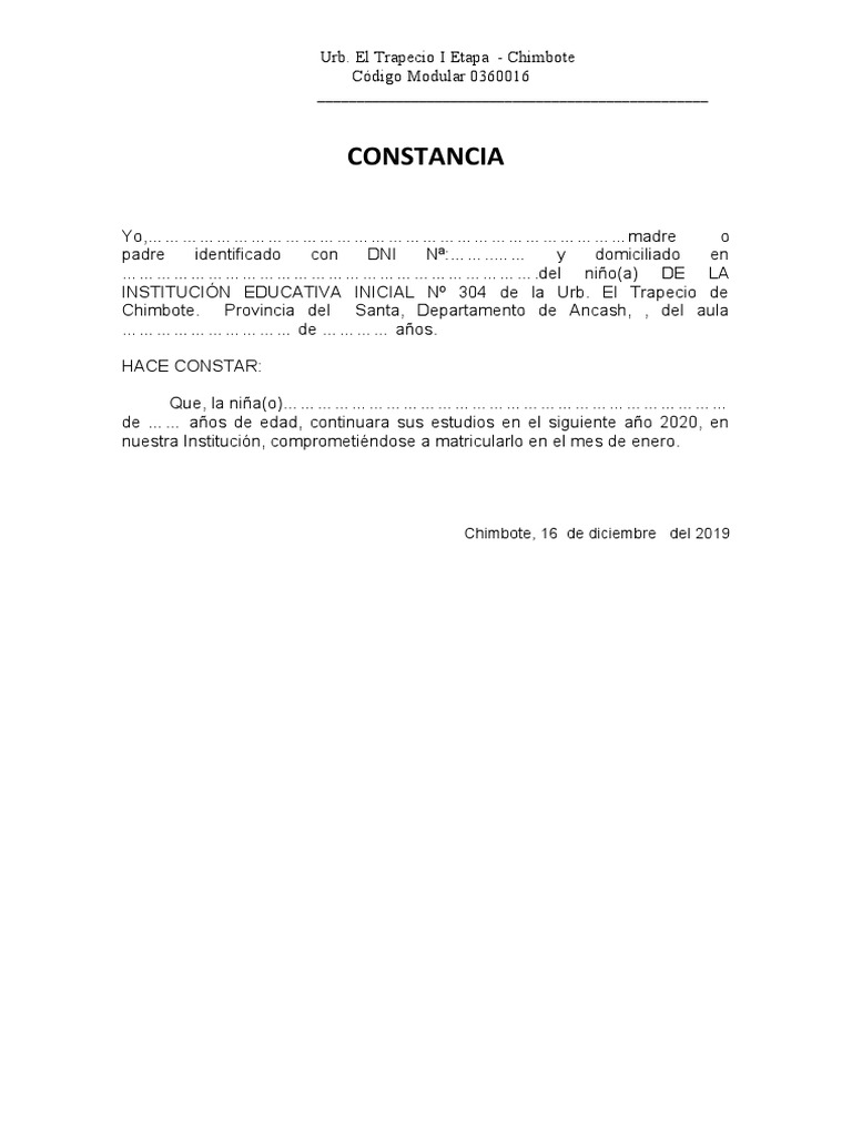 CONSTANCIAS | PDF