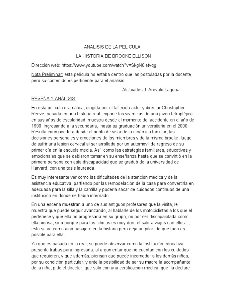 La Historia de Brooke Ellison | PDF La Historia de Brooke Ellison | PDF