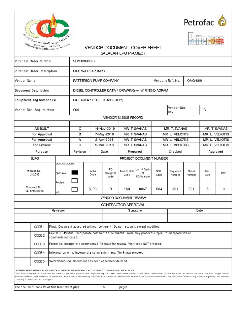 Vendor Document Cover Sheet: Salalah LPG Project | PDF