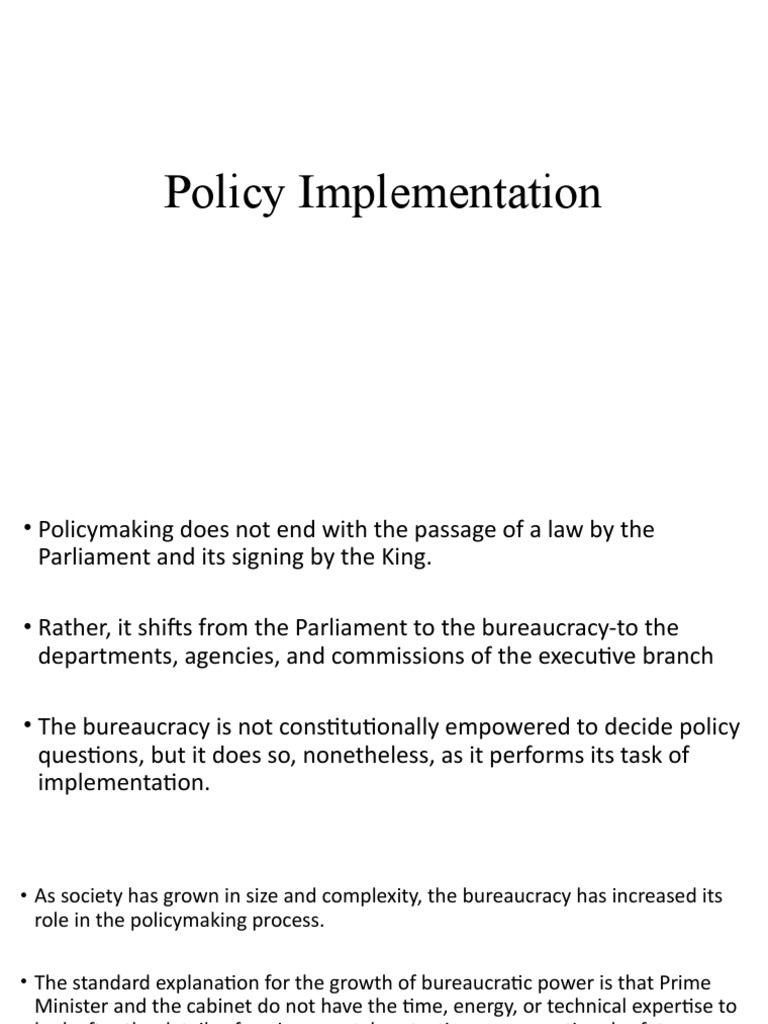 Policy Implementation | PDF | Policy | Evaluation