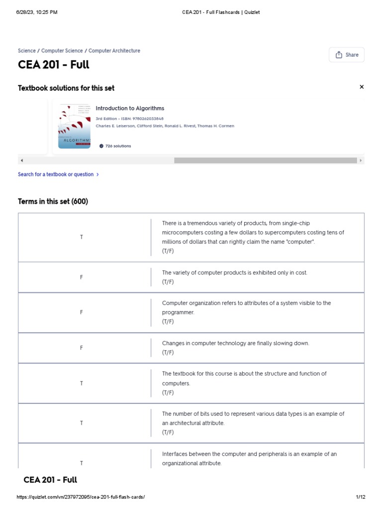 CEA 201 - Full Flashcards - Quizlet | PDF | Central Processing Unit | Computer Data Storage